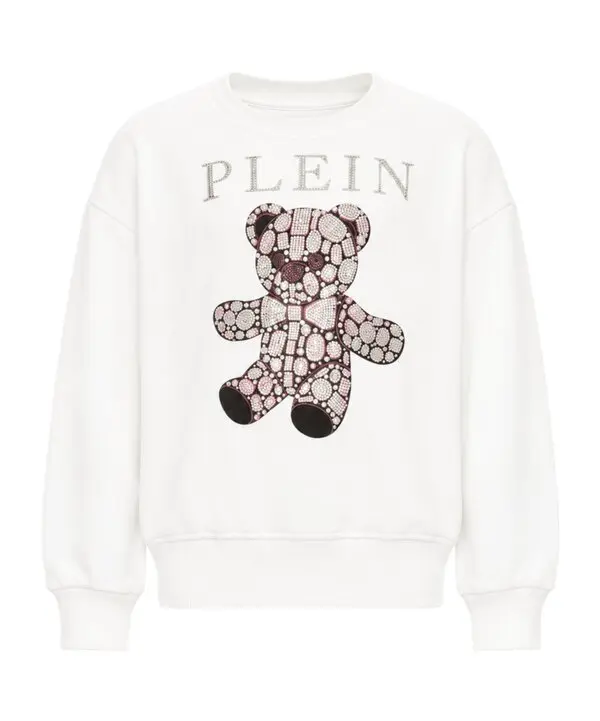 Philipp Plein Long-sleeve Sweatshirt With Embellished Teddy Bear Graphic
