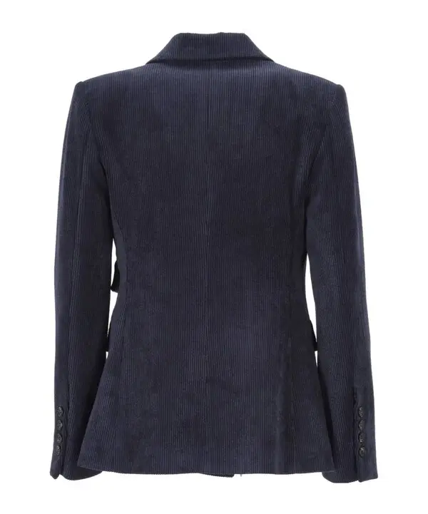 D.exterior Double-breasted Jacket With Patch Pockets