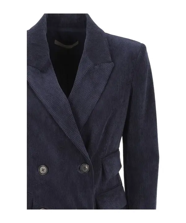 D.exterior Double-breasted Jacket With Patch Pockets