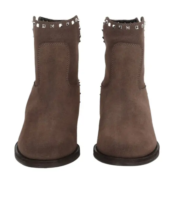 VIA ROMA 15 Stud Embellished Ankle Boots - Quinoa