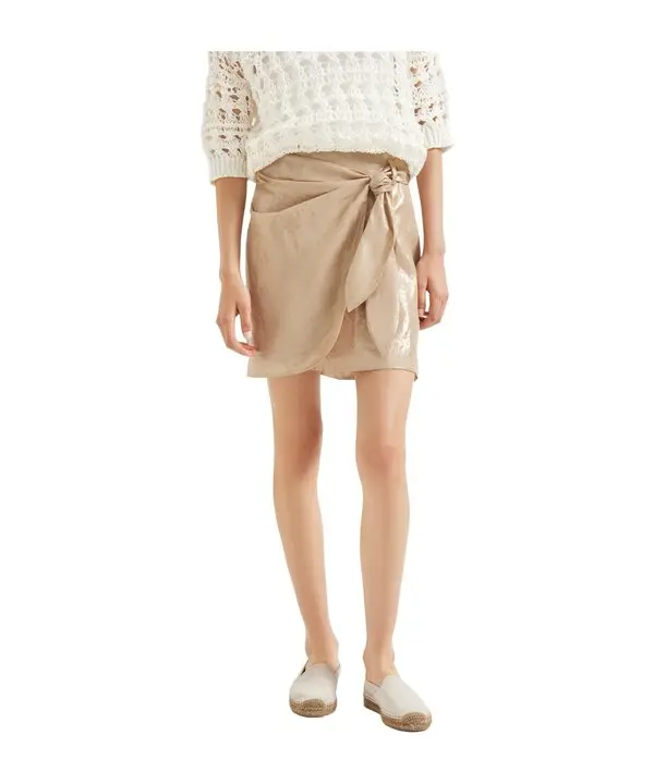 Brunello Cucinelli Knot-detail Mini Skirt - Nude