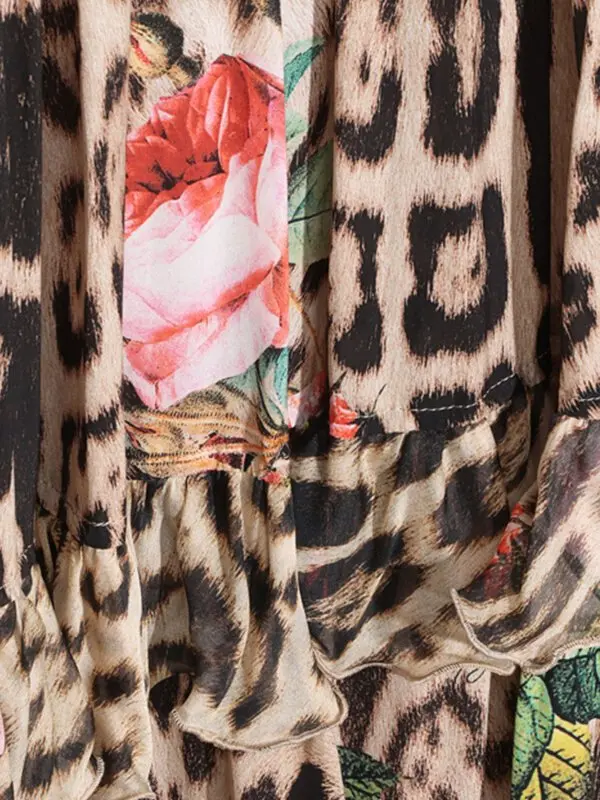 Roberto Cavalli Tiered Animal-print Skirt