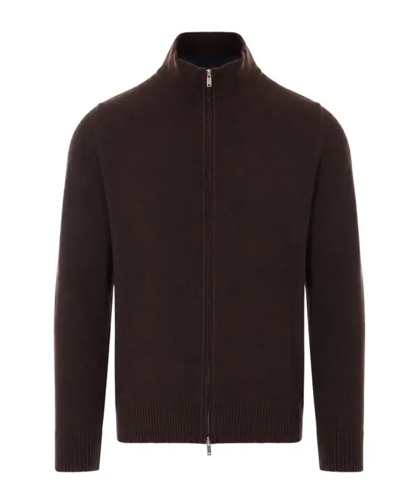 Alpha Studio Long-sleeve Zip-up Cardigan