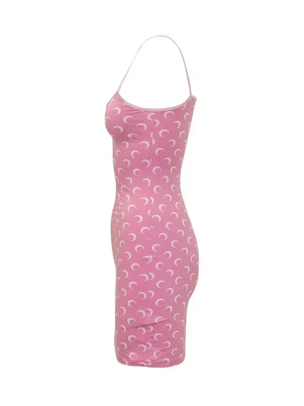 MARINE SERRE Moon Printed Jersey Straps Mini Dress