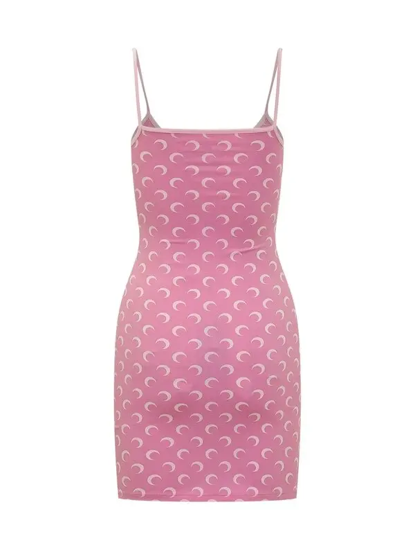 MARINE SERRE Moon Printed Jersey Straps Mini Dress