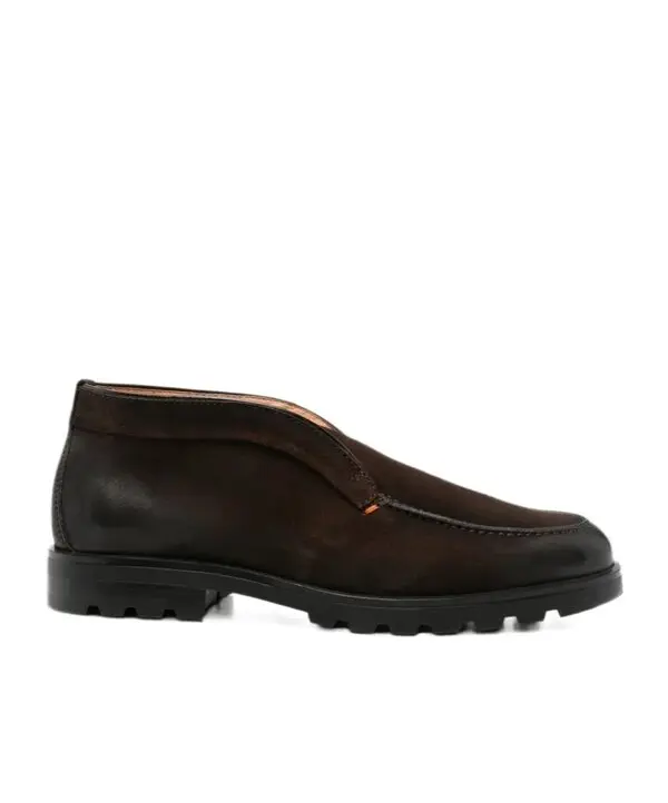 Santoni Round-toe Loafers - Darkbrown