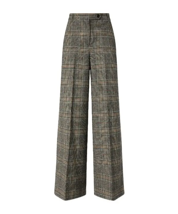 Pinko Checked Wide-leg Trousers