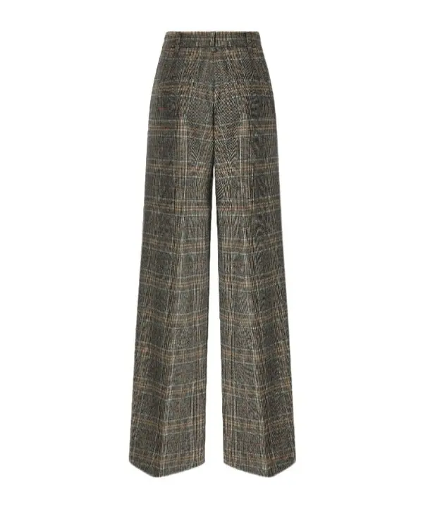 Pinko Checked Wide-leg Trousers