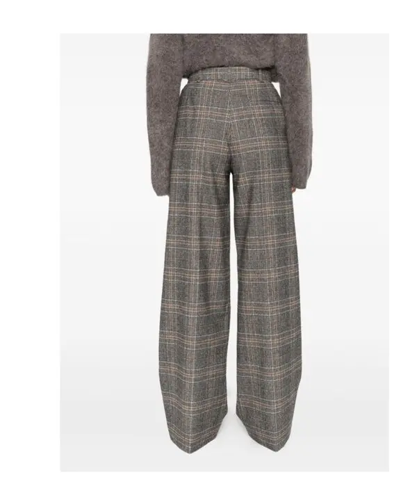 Pinko Checked Wide-leg Trousers