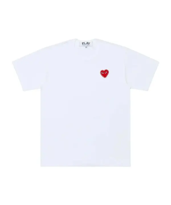 Play Comme Des Garcon Heart-detail T-shirt - White