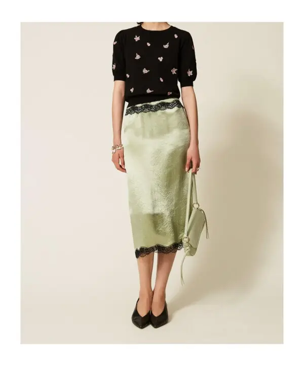 TWINSET Floral Embroidered Knit Top