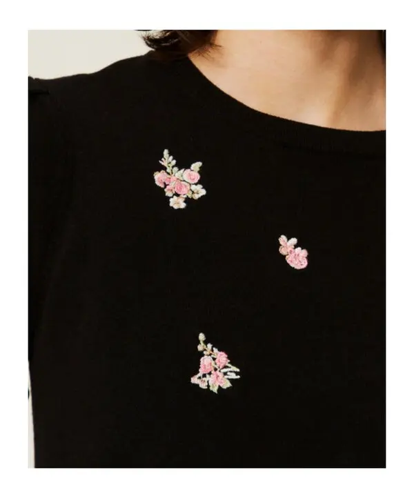 TWINSET Floral Embroidered Knit Top