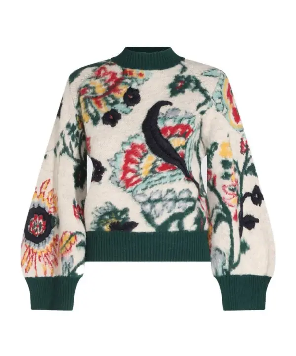 Sacai Jacquard Floral Knitted Sweater