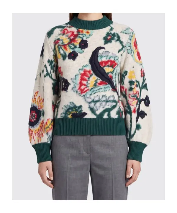 Sacai Jacquard Floral Knitted Sweater