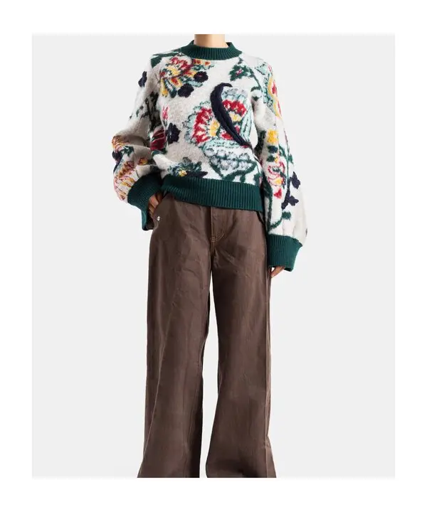 Sacai Jacquard Floral Knitted Sweater - Multicolor