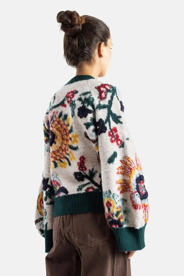 Sacai Jacquard Floral Knitted Sweater - Multicolor