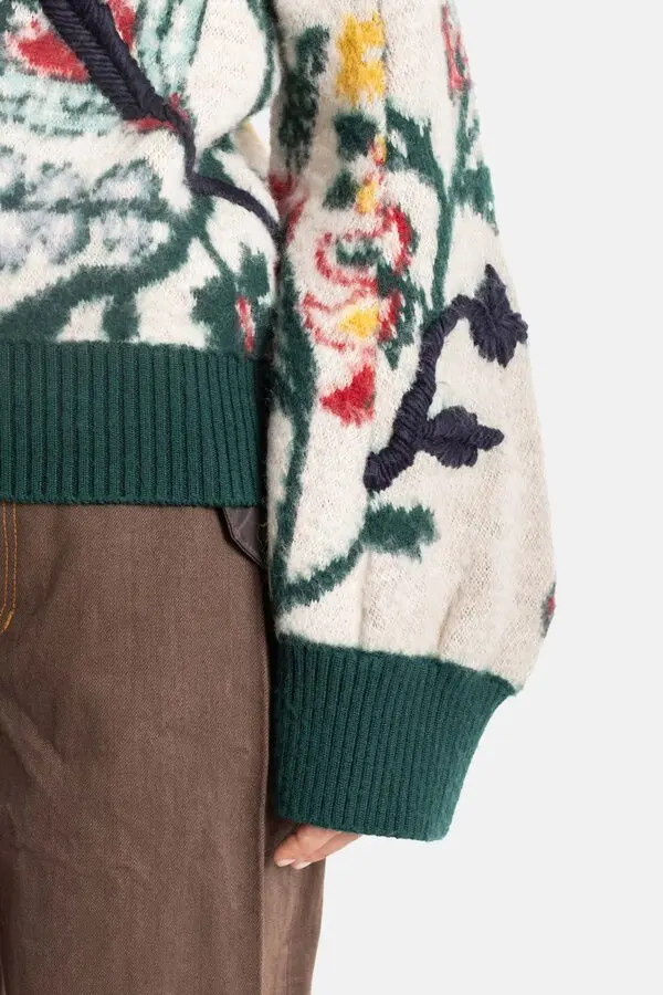 Sacai Jacquard Floral Knitted Sweater - Multicolor