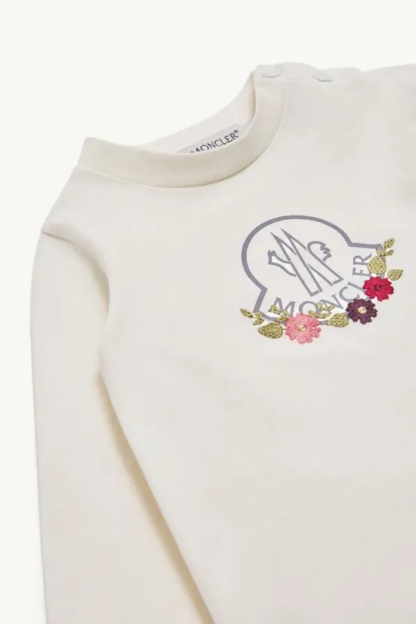 Moncler Floral Long Sleeve Cotton Blend T-shirt