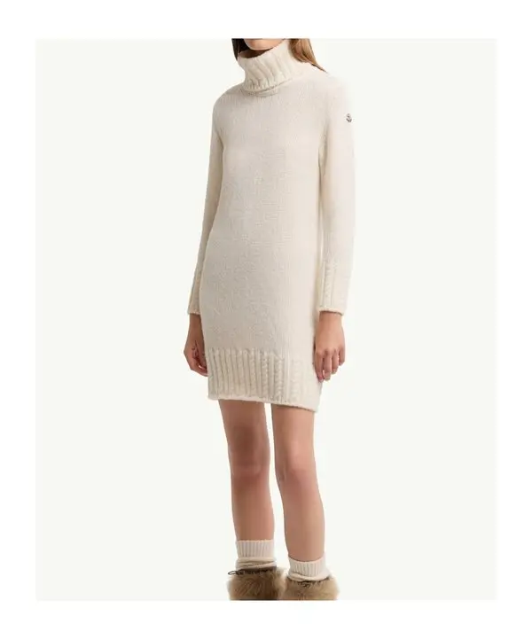 Moncler Alpaca Blend Knit Turtleneck Dress