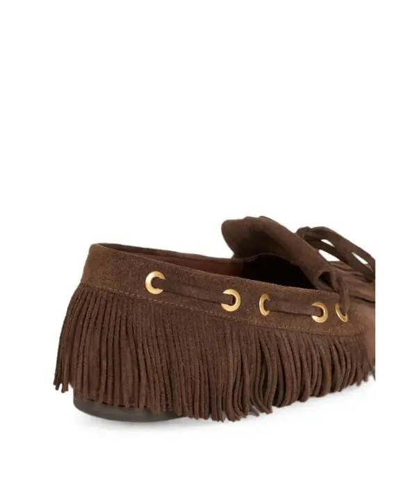 Etro Suede Boat Loafers With Fringing