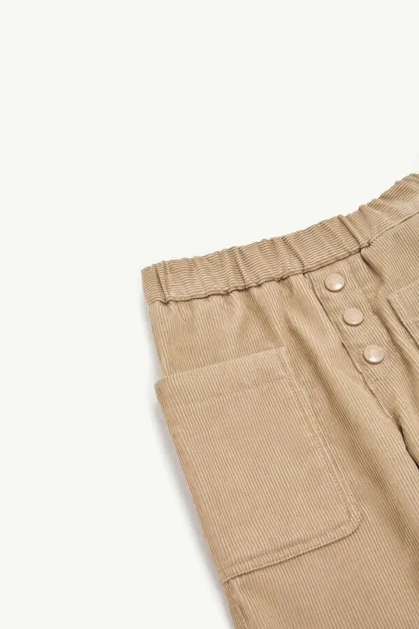 Moncler Corduroy Elasticated Waistband Pants With Tricolour Trim