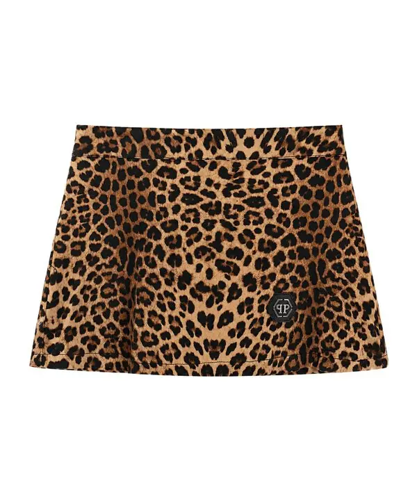 Philipp Plein Leopard Print A-line Skirt