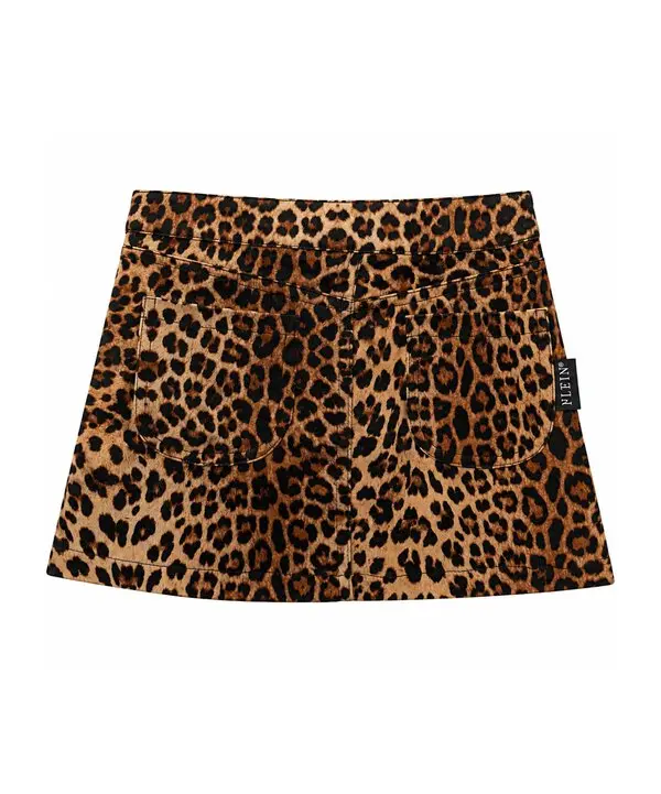 Philipp Plein Leopard Print A-line Skirt