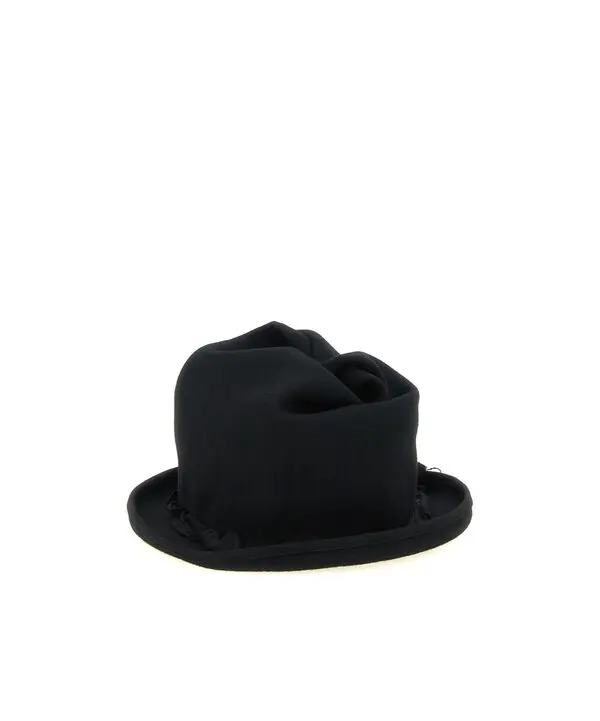 Yohji Yamamoto Ruffled-trim Fedora Hat