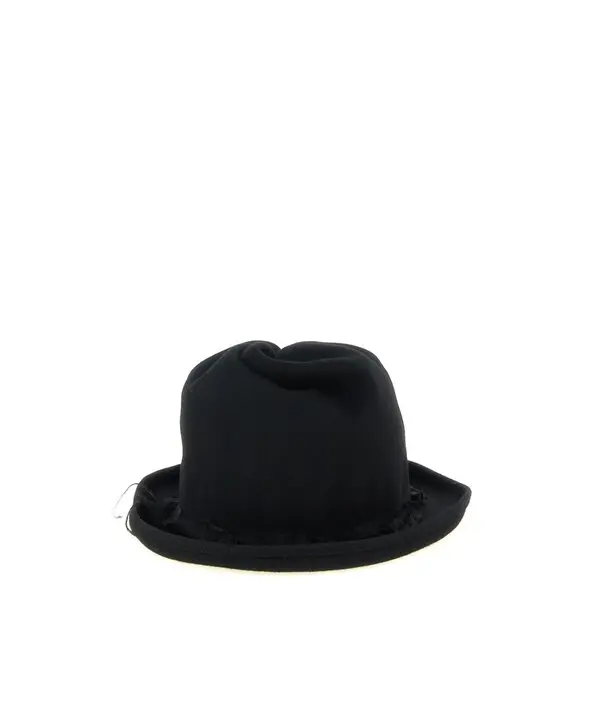 Yohji Yamamoto Ruffled-trim Fedora Hat