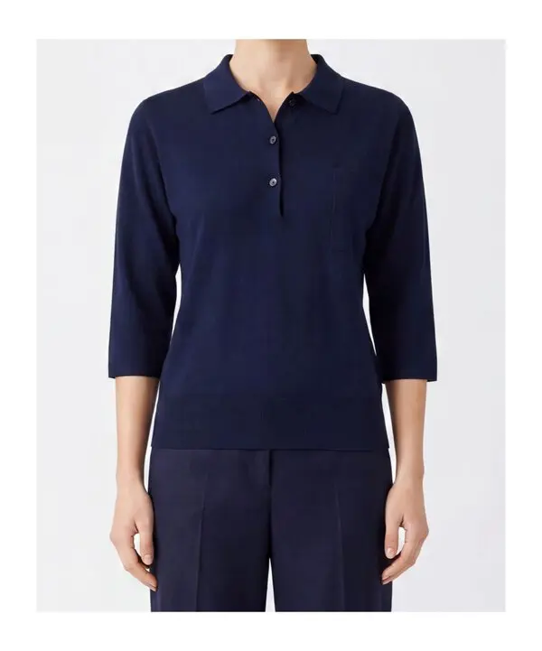 LISA YANG Norie Polo Knitted Top