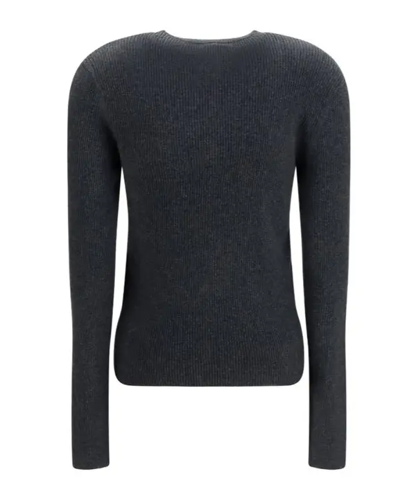 LISA YANG Airi Ribbed Henley Knitted Sweater - Black