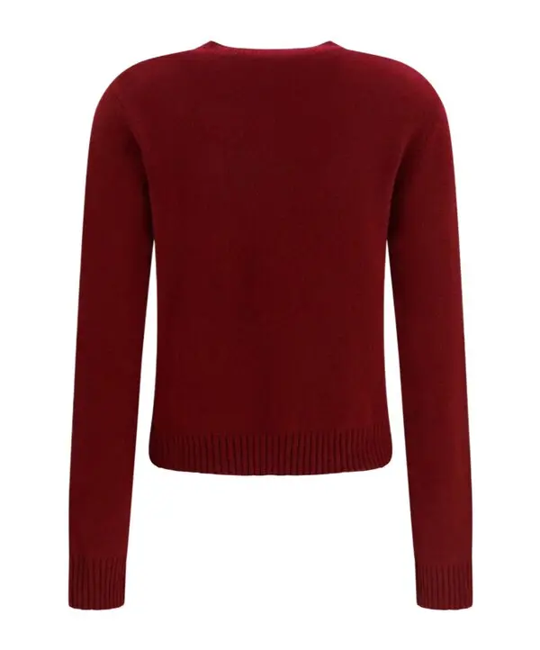 LISA YANG Mable Ribbed Trim Knitted Sweater - Red