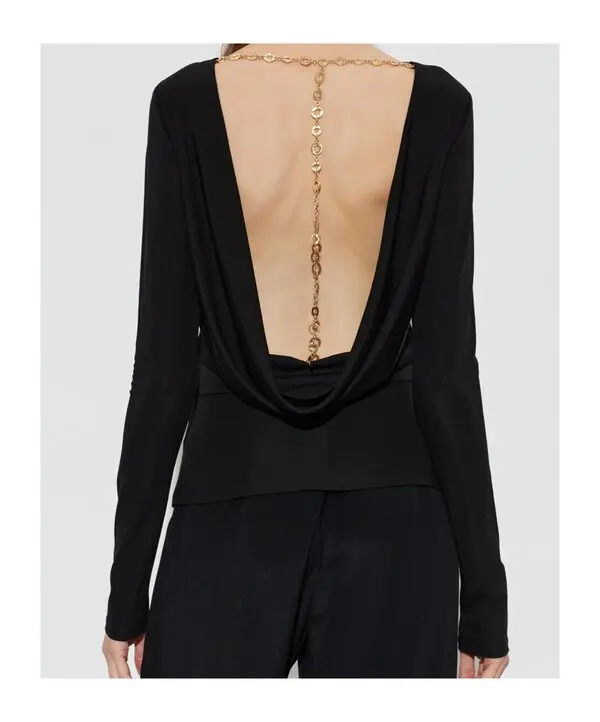 Cult Gaia Long Sleeve Draped Top