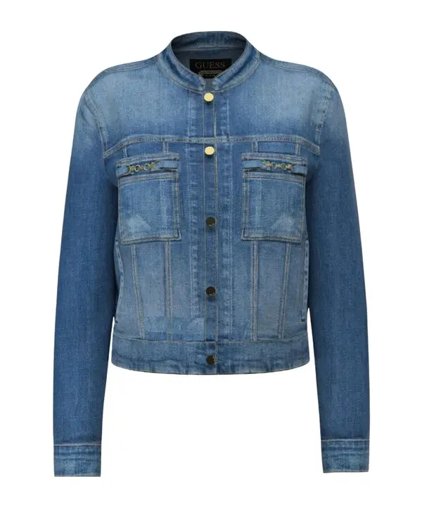 Guess Long Sleeve Denim Jacket With Metal Trims