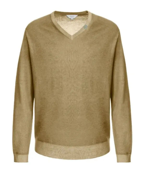 Malo V-neck Long Sleeve Sweater - Beige