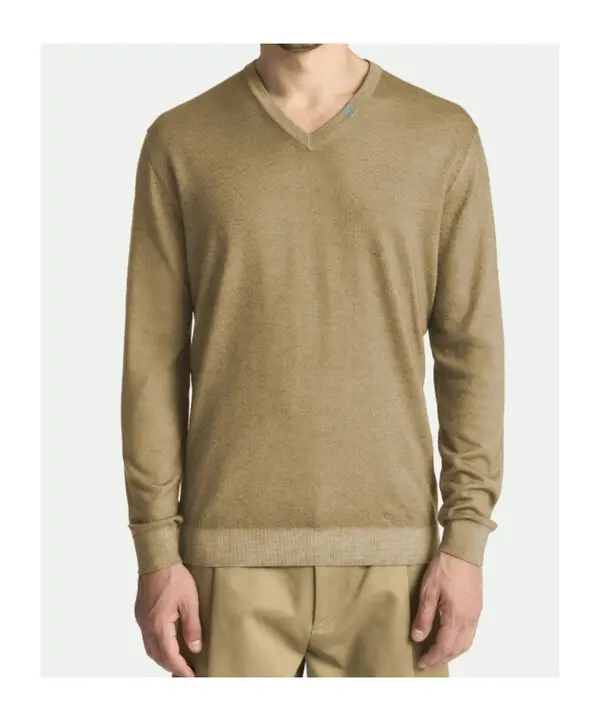 Malo V-neck Long Sleeve Sweater - Beige