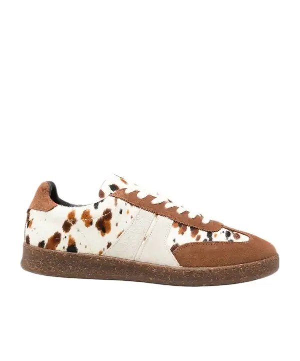LES DEUX Paneled Cow-print Sneakers