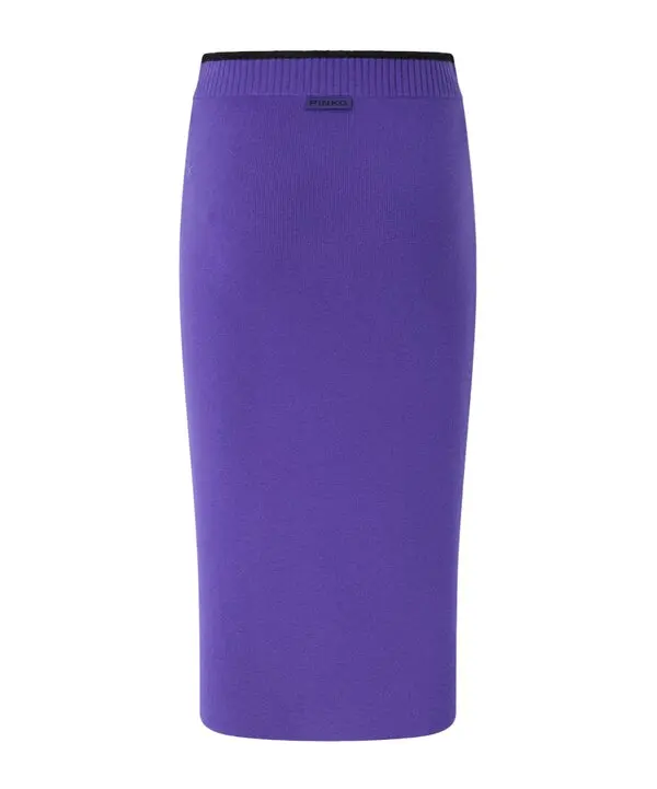 Pinko Nuova Guinea Logo Patch Knitted Midi Skirt