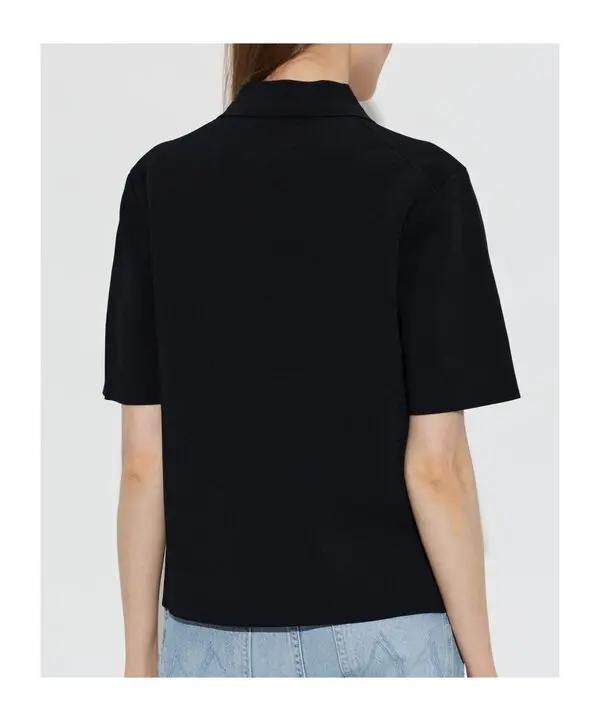 Cult Gaia Collared Short-sleeved Polo Shirt
