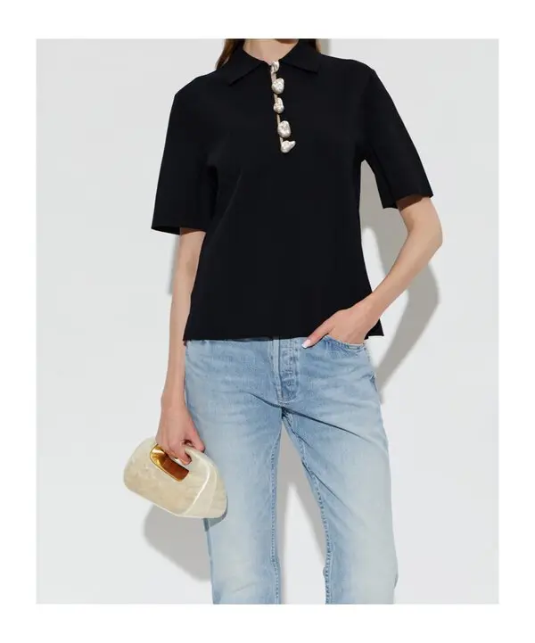 Cult Gaia Collared Short-sleeved Polo Shirt