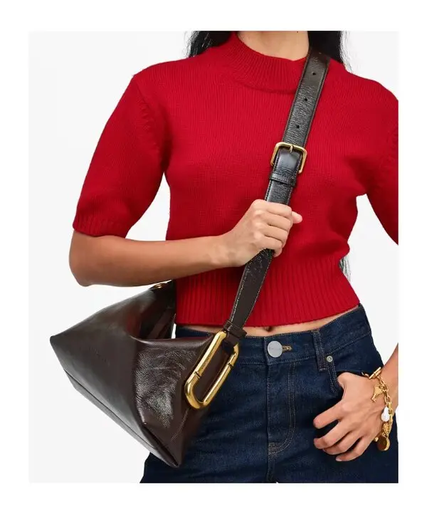 Marc Jacobs Scene Medium Shoulder Bag In Crinkle Leather - Black