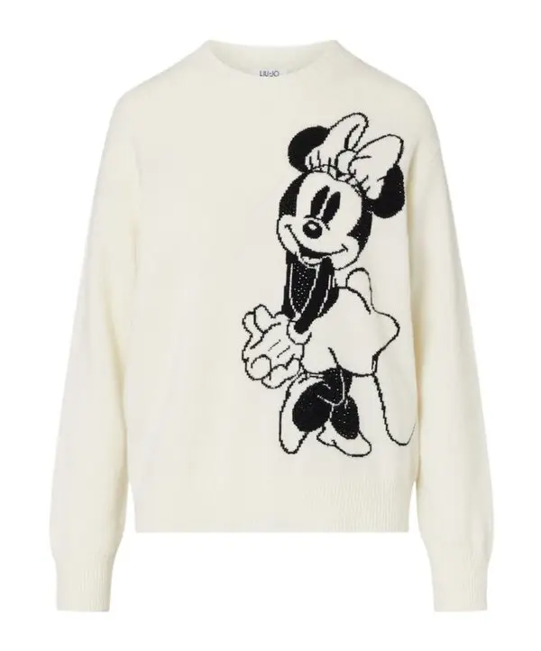 Liu Jo Disney Minnie Mouse Sweater - White/black Mickey Mouse Pattern