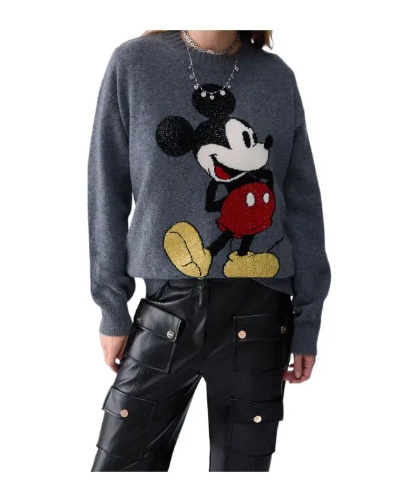 Liu Jo Mickey Mouse Wool Jacquard Sweater