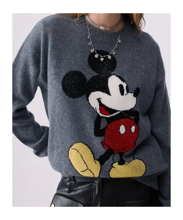 Liu Jo Mickey Mouse Wool Jacquard Sweater