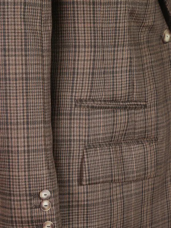 DONDUP V-neck Checked Jacket