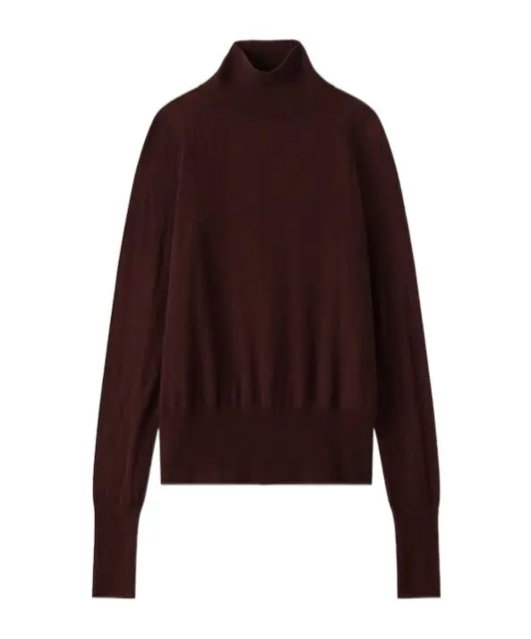 JOSEPH Yara Cashmere High Neck Jumper - Mahogany