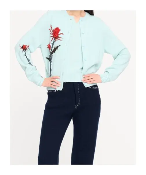 BARRIE Thistle-motif Cashmere Cardigan