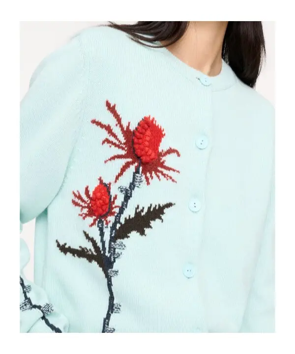 BARRIE Thistle-motif Cashmere Cardigan