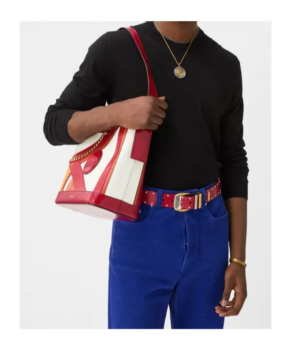 Versace Embroidered Wool Knit Crewneck Sweater