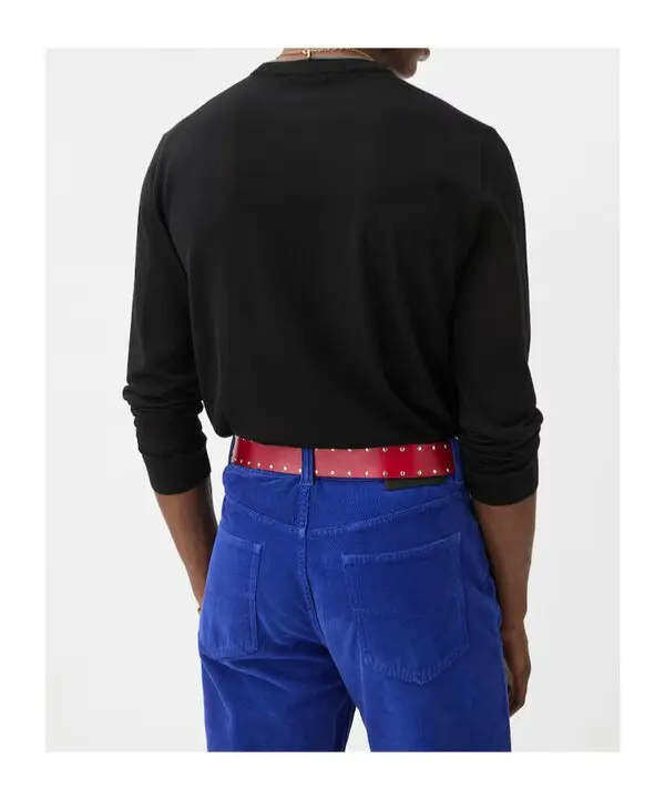 Versace Embroidered Wool Knit Crewneck Sweater